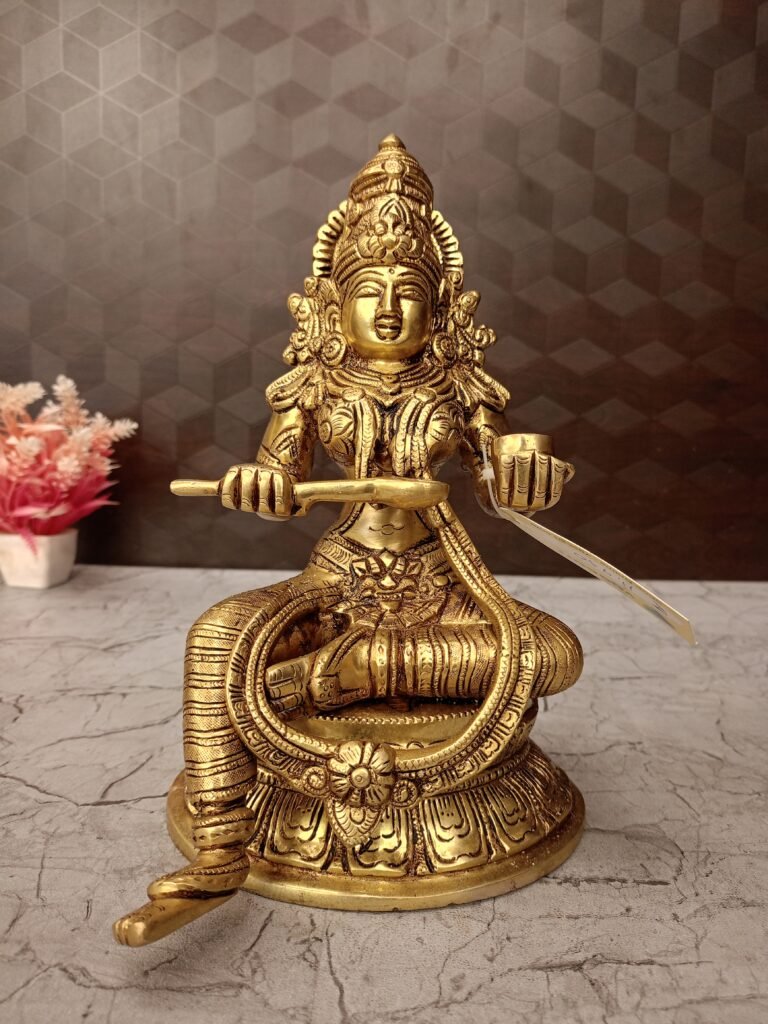Buy Brass Goddess Annapoorani Idol Antique Finish Handicraft at ...